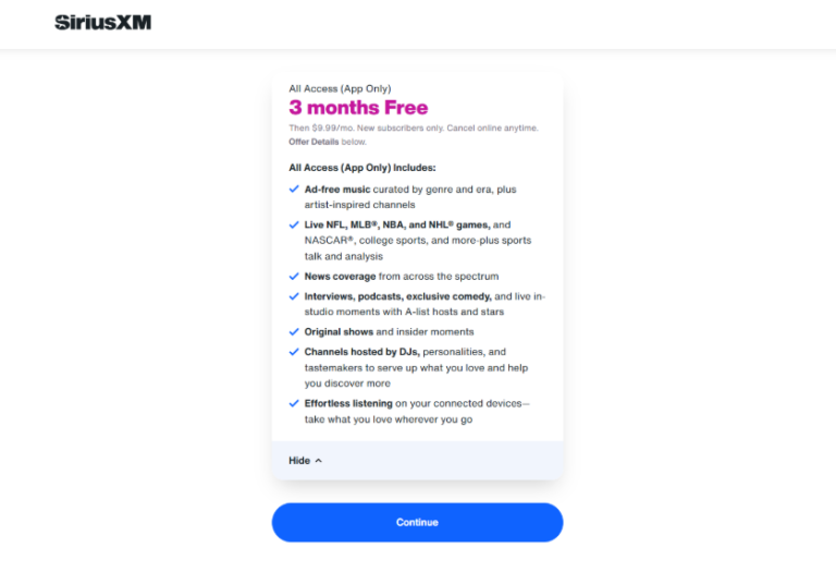 SiriusXM Free Trial (2025) – Get 6 Months Access