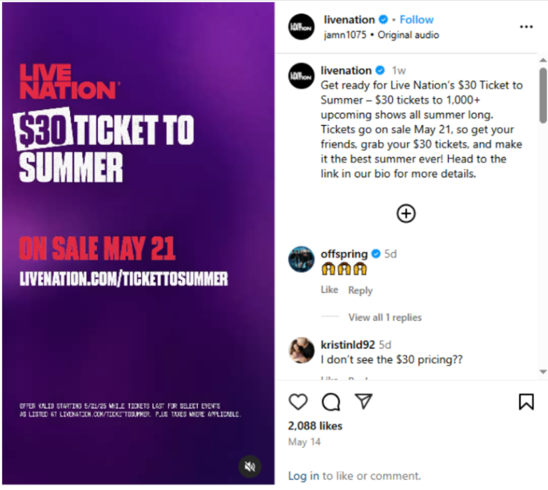 Live Nation Concert Week 2025: $30 Tickets, Dates & Full Lineup
